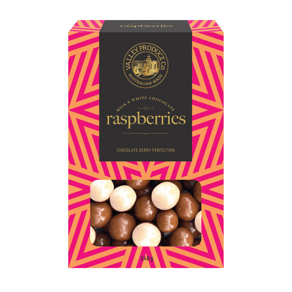 Milk and White Chocolate Raspberries 220g. – Clever Little Picnic